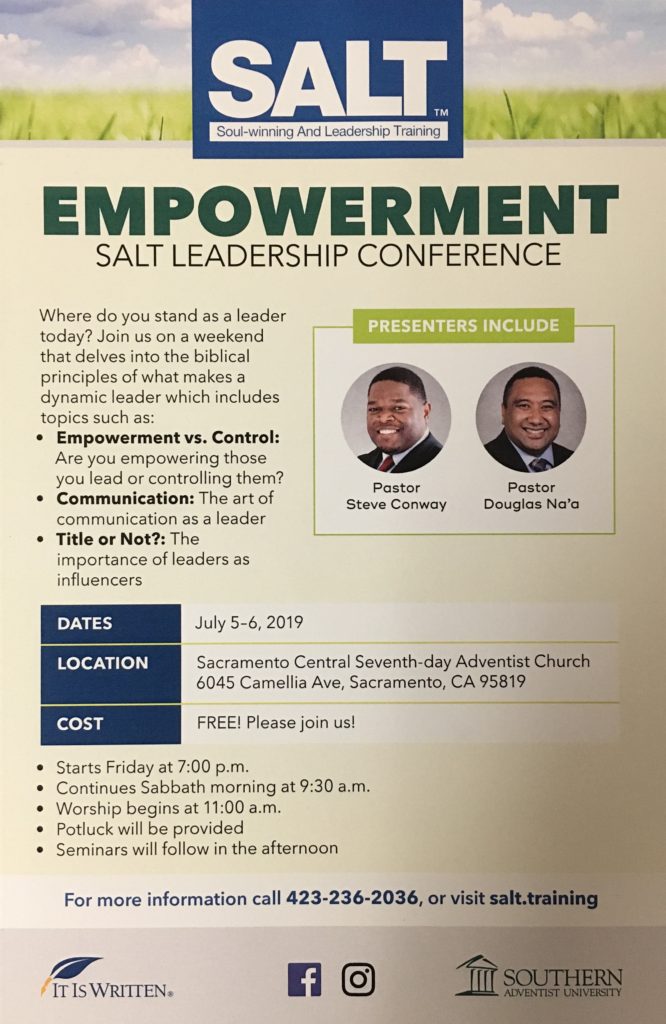 SALT Leadership Conference – Sacramento Central Seventh-day Adventist ...